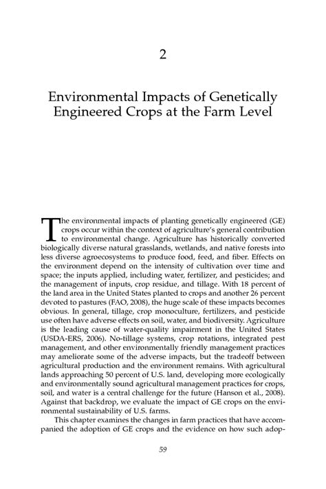 2 Environmental Impacts Of Genetically Engineered Crops At The Farm