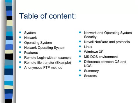 Network Operating Systems Ppt
