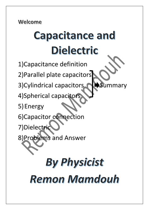 Solution Physics Capacitance And Dielectric Studypool