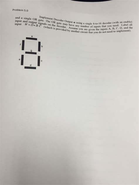 Solved Implement Decoder Output E Using A Single To Chegg