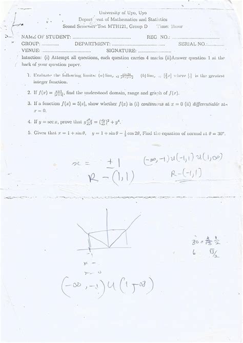 General Mathematics 121