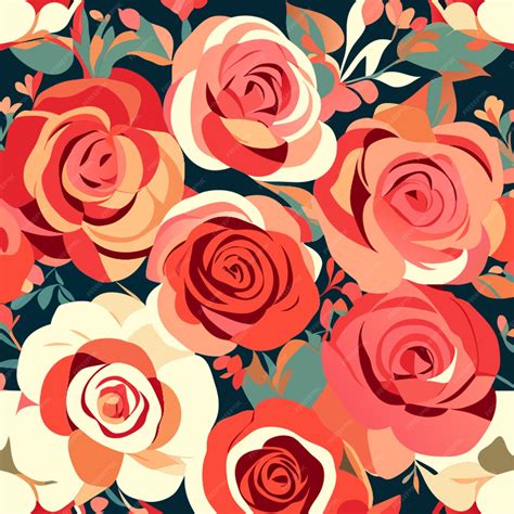 Premium Vector Create A Rose Pattern Vector Illustration