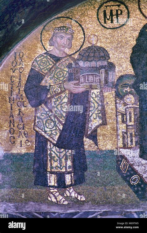 Mosaico Bizantino Di Imperatore Bizantino Giustiniano C482 565 Aka