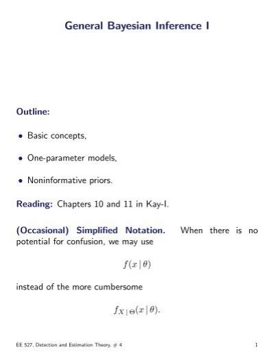Bayesian Inference Using Prof ALD S Notes