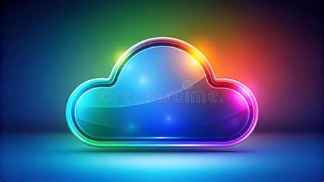 Abstract Cloud Computing Icon With Gradient Color Ai Generated Stock