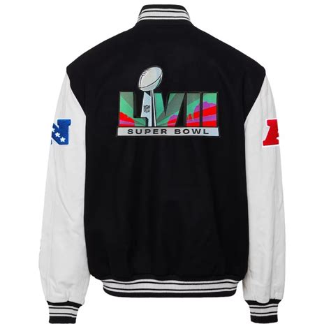 Jeff Hamilton Super Bowl Lvii Logo Wool And Leather Black Jacket