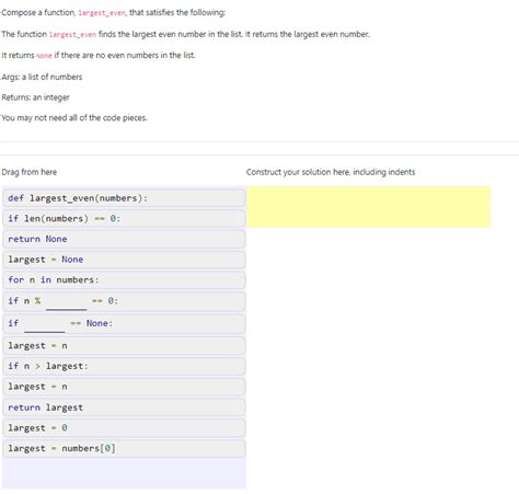 Solved Compose A Function Largesteven That Satisfies The