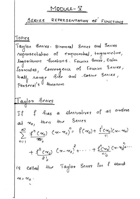 S1 Module 5 Series Representation Of Functions - Linear Algebra & Calculus - Studocu