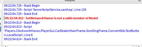 SetNetworkOwner Is Not A Valid Member Of Model Scripting Support Developer Forum Roblox