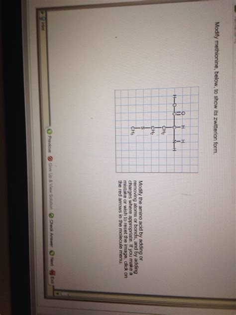 Solved Modify Methionine Below To Below Its Zwitterions Chegg