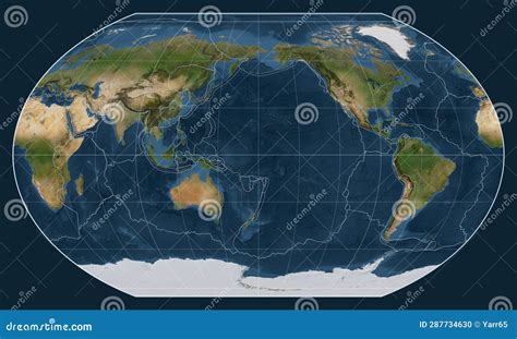 Tectonic Plates Satellite Kavrayskiy Vii Projection 180 Stock