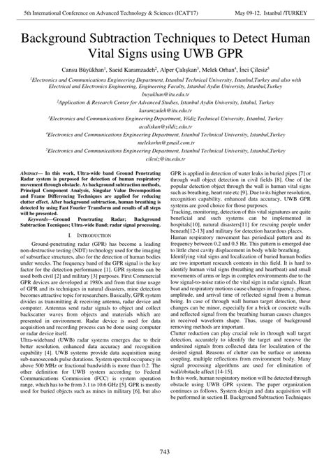 Pdf Background Subtraction Techniques To Detect Human Vital Signs