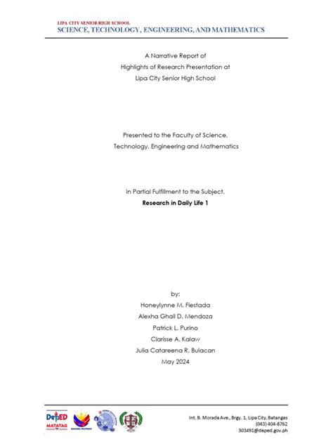 Rdl Narrative Report G4 Pdf Human Communication Cognition