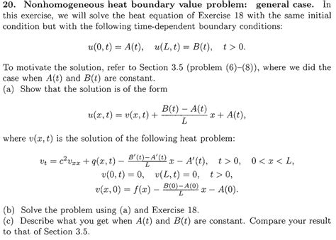 Solved Nonhomogeneous Heat Boundary Value Problem A Chegg