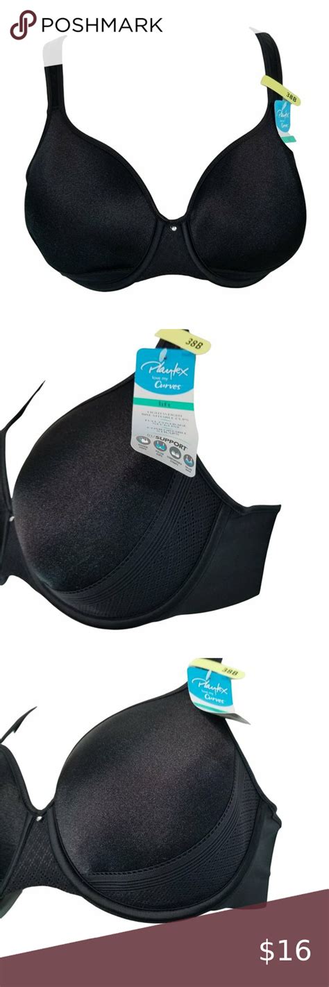Playtex Secrets Beautiful Lift Lightweight Smoothing Underwire Bra Blk