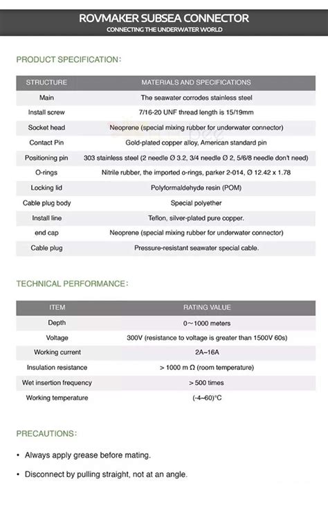 Elecbee IP69 Underwater Cable Connector 1 Pin Single End 1M Male Plug Female Socket Wet Mateable