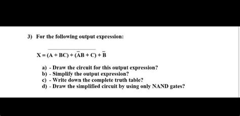 solved 1 write down the complete truth table for the