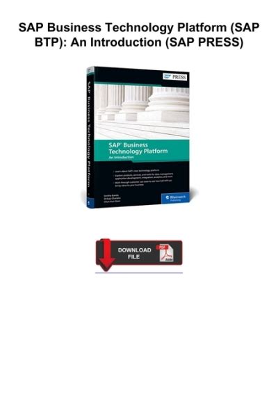 Pdf Sap Business Technology Platform Sap Btp An Introduction Sap