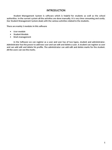 Student Management System Project Report Pdf Pdf Inputoutput