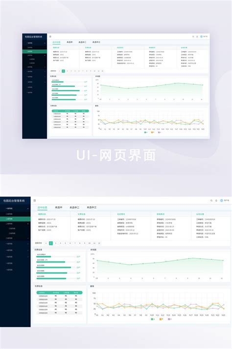 green and simple background management system details ui web interface