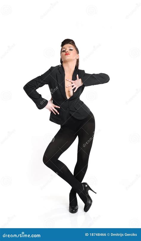 Beautiful Fashion Model In Formal Suit Stock Photo Image Of Erotic Female