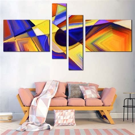 Abstract Patterns Canvas Wall Art Contemporary Abstract Shape 4 Piece