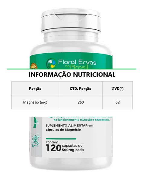 Comprar Magnésio Quelato 120 Capsulas Floral Ervas do Brasil Real Entrega
