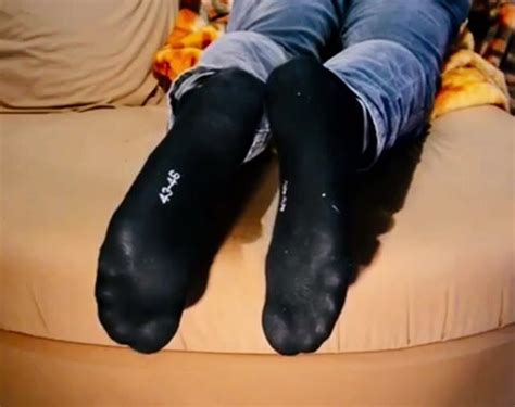 Man Show His Sweaty Black Socks Thisvid Com