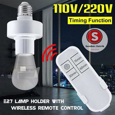 Jual Fitting Lampu Remote Control Wireless E27 220v Socket 1 Set Timer Shopee Indonesia