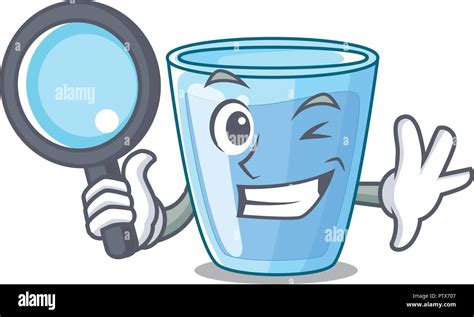 Detective Fresh Water Glass In Table Cartoon Stock Vector Image And Art Alamy