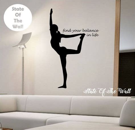 Yoga Wall Decal Balance Sticker Art Decor Bedroom Design Mural Interior