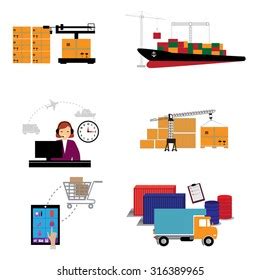 Shipping Delivery Icons Set Stock Vector Royalty Free 316389965