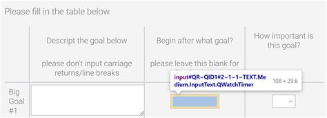 make a text entry input box read only in a side by side question type
