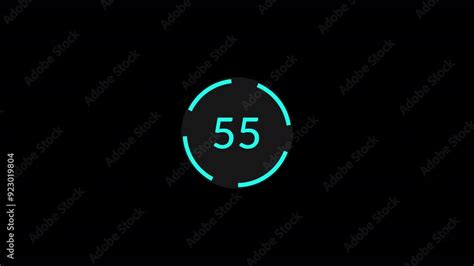 60 Seconds Circle Timer Countdown Animation On Black Background 60 Seconds Simple Countdown