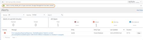 evaluating and clearing entity alerts from oracle management cloud by