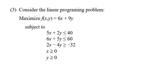 Solved 3 Consider The Linear Programing Problem Maximize Chegg