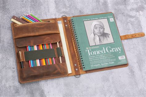 Personalized A4 Sketchpad Cover Case Leather Sketchbook Cover For