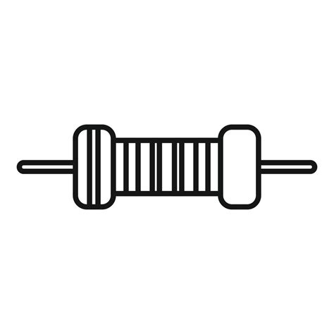 Power Resistor Icon Outline Vector Electric Circuit 15150373 Vector