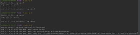 160 Cli Cli Option Log Request And Log Response Not Working