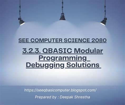 Qbasic Programming Solutions And Slc See Computer Science Questions Solved 323 Qbasic