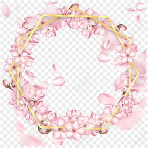 로즈 골드 조명 효과 벚꽃 일러스트 테두리 꽃잎 비행 금속 반짝이플래시골든