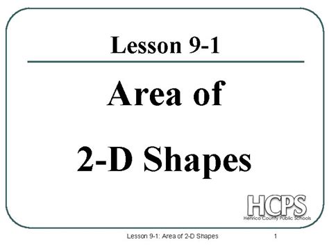 Lesson Area Of D Shapes