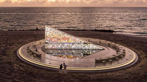 Es Devlin Erects Monumental Rotating Library On Miami Beach