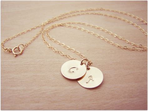 Initial Disc K Yellow Gold Filled Personalized Monogram Etsy