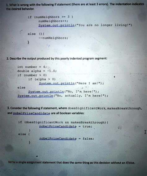 SOLVED 1 What Is Wrong With The Following If Statement There Are At