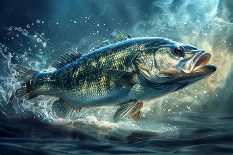 Premium Photo Dynamic Underwater Action Scene Depicting A Largemouth