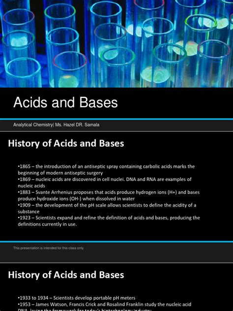 Lecture 4 Acids And Bases L Analytical Chemistry Download Free Pdf