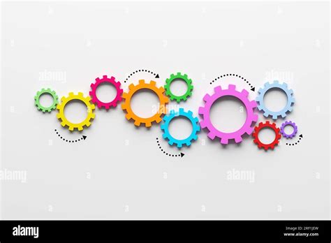Business Processes Teamwork And Workflow Automation Concept Cogwheels