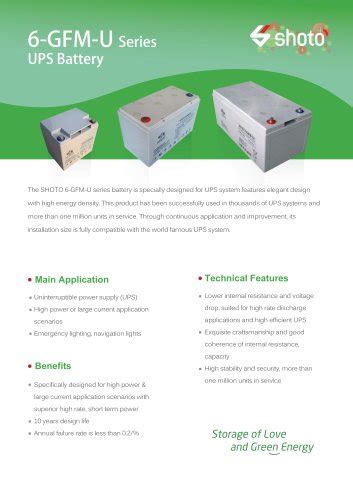 Shoto High-capacity battery 6-FMX series for telecom & UPS - Shoto ...