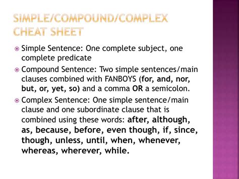 Ppt Simplecompoundcomplex Sentences Powerpoint Presentation Free